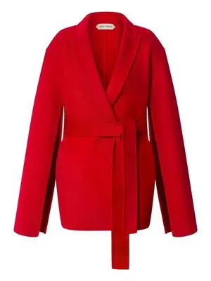 Alberta Ferretti Double-breasted Belted Blazer - Red