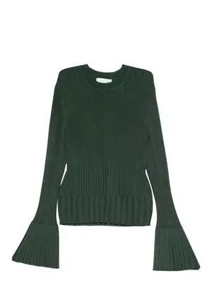 Zimmermann Ribbed Bell-sleeve Sweater - Green