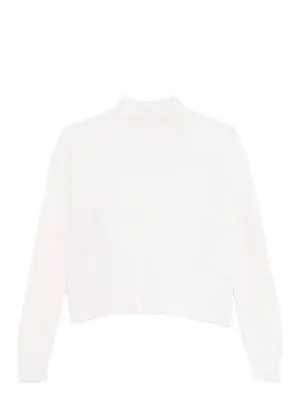 Max Mara Ribbed Mock-neck Sweater - White
