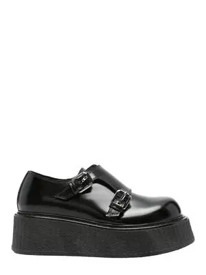 Moschino Double-buckle Platform Shoes - Black