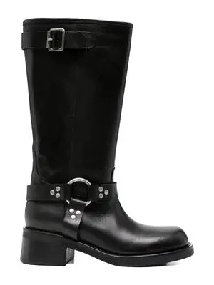 P.a.r.o.s.h Buckle-strap Leather Boots - Black