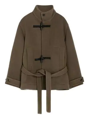 LEMAIRE Toggle-fastening Belted Duffle Coat - Brown