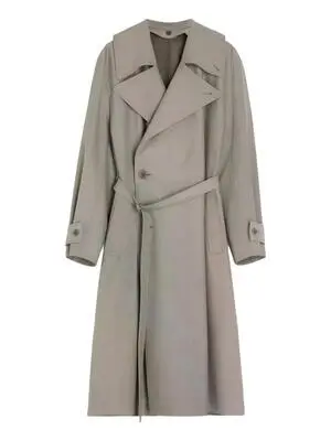 LEMAIRE Double-breasted Belted Trench Coat - Neutrals