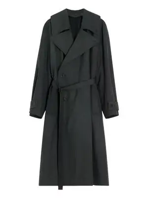 LEMAIRE Double-breasted Belted Trench Coat - Black