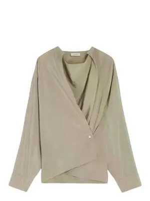 LEMAIRE Twisted Draped Blouse - Neutrals