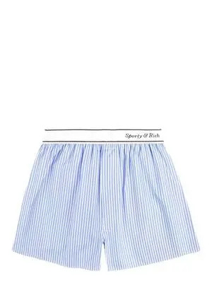SPORTY & RICH Striped Boxer Shorts - Blue