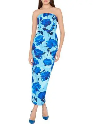 MILLY Orion Column Dress - Blue Multi