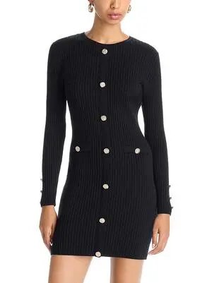 Aqua Knit Mini Dress Exclusive - Black