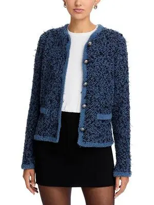 Kobi Halperin Torres Sequin Textured Knit Sweater - Blue/black