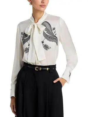 Kobi Halperin Cynthia Tie Neck Blouse - Ivory