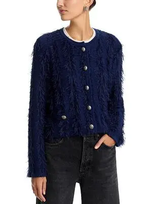 Kobi Halperin Lyra Eyelash Button Front Cardigan - Navy
