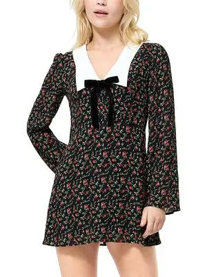 French Connection Yasmin Crepe Collared Dress - Black Multi