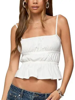 EDIKTED Adler Tiered Backless Top - White