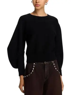 Steve Madden Rosina Balloon Sleeve Sweater - Black