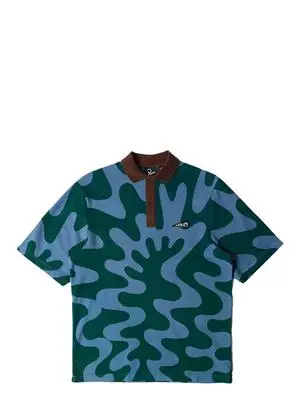 PARRA Splashed Abstract-print Polo Shirt - Blue