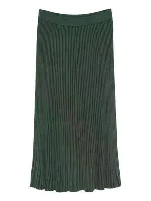 Zimmermann Ribbed Pleated Midi Skirt - Green