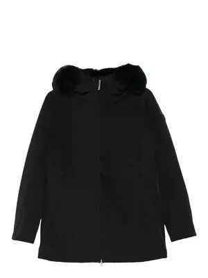 COLMAR Faux Fur-trimmed Hooded Coat - Black