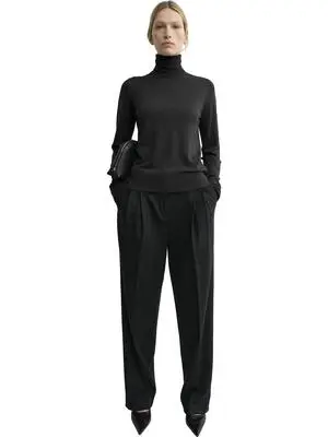 TOTEME Fine Knit Turtleneck - Charcoal Melange