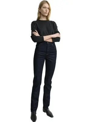 TOTEME High-rise Slim Jeans - Rinsed Blue