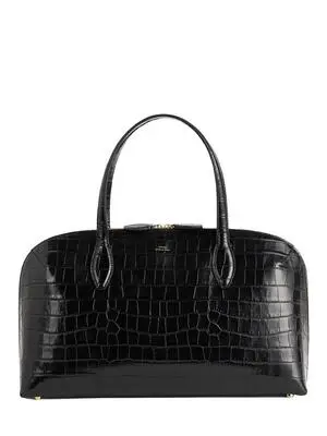 TOTEME Croco-Embossed Day Tote Black