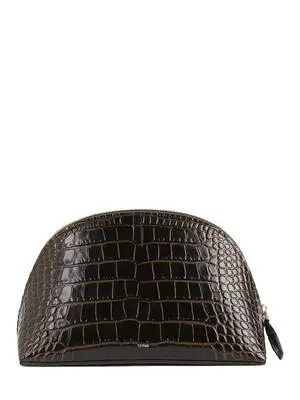 TOTÊME Small Croco-Embossed Day Pouch Dark Brown