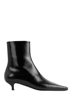 TOTEME Slim Naplack Ankle Boots - Black