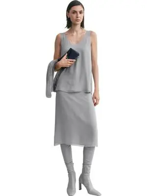 TOTEME Chiffon Slip Top - Light Grey