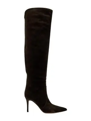 GIANVITO ROSSI Hansen Over-the-knee Suede Boots - Dark Brown