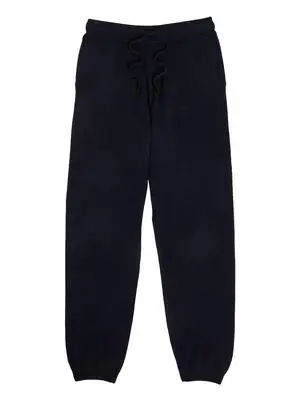 ALLUDE Tapered-leg Wool-blend Trousers - Navy