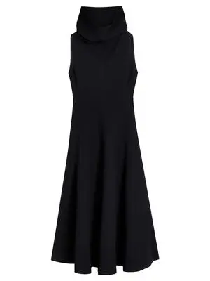 Jacquemus La Robe Triangle Crepe Midi Dress Black