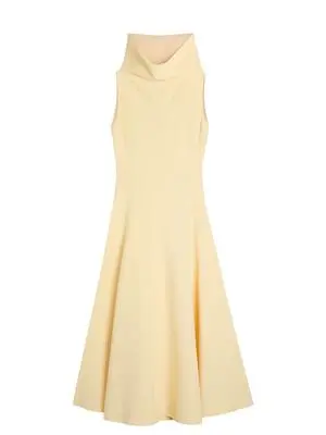 Jacquemus La Robe Triangle Crepe Midi Dress Yellow Light