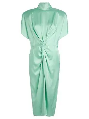 Stella McCartney Twisted Satin Midi Dress - Mint