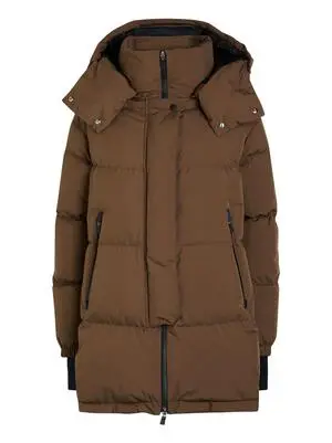 Herno Quilted Hooded Shell Jacket - Brown