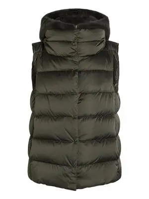 Herno Quilted Shell And Faux Fur Gilet - Dark Grey