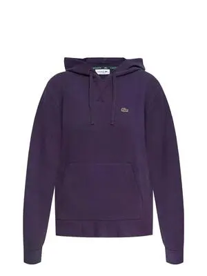 Lacoste Logo-patch Hoodie - Purple