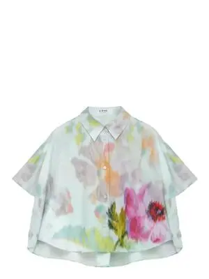 Loewe Floral-print Trapeze Shirt - Blue