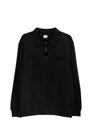 C.P. COMPANY Polo-neck Half-zip Sweatshirt - Black