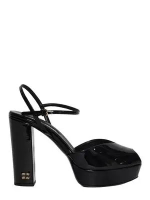 Miu Miu 135mm Platform Peep-toe Sandals - Black