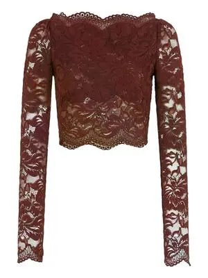 Rabanne Boat-neckline Long-sleeve Top - Brown