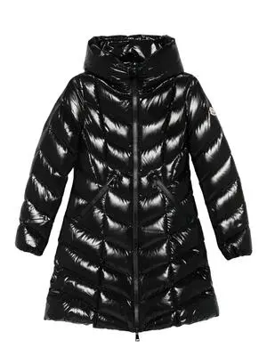 Moncler Chevron-quilted Hooded Puffer Jacket - Black