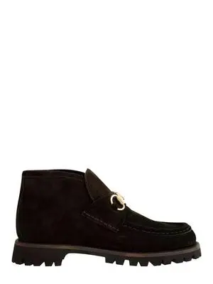 Gucci Horsebit-detail Suede Boots - Brown
