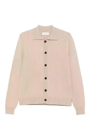 ERNEST W. BAKER Cable-knit Collared Cardigan - Neutrals