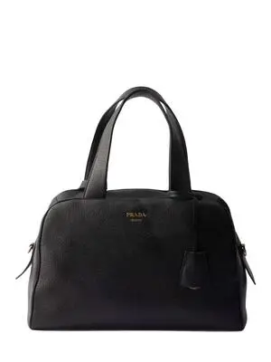Prada Large Leather Tote Bag - Black