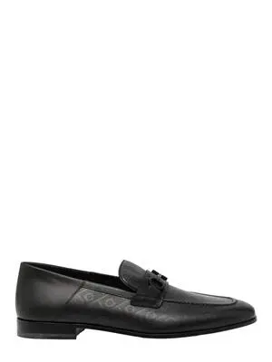 FERRAGAMO Gancini Ornament Loafers - Black