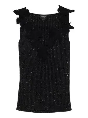 Giambattista Valli Floral Embellished Top - Black