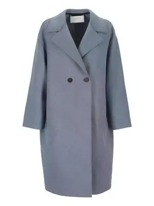Harris Wharf London Double-breasted Lapel Coat - Grey