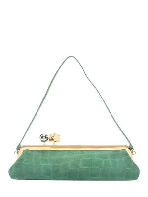 Jacquemus Jacquemus Crocodile-Effect Clasp Clutch Green