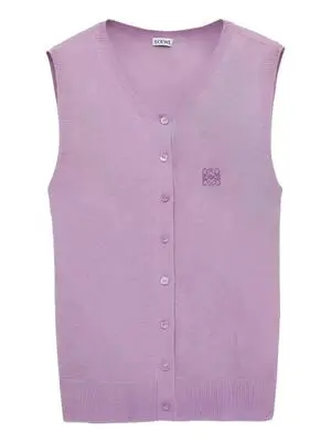 Loewe Buttoned Vest With Embroidered Logo - Pink