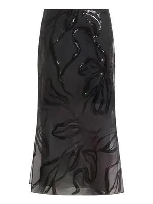 Brunello Cucinelli Sequin-embellished Flared Skirt - Black