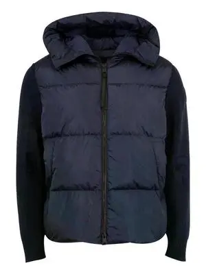Canada Goose Quilted Knit-sleeve Hooded Jacket - Blue
